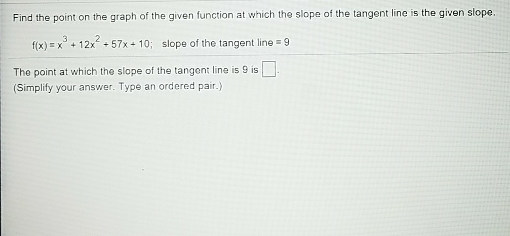 Solved Find the point on the graph of the given function at | Chegg.com