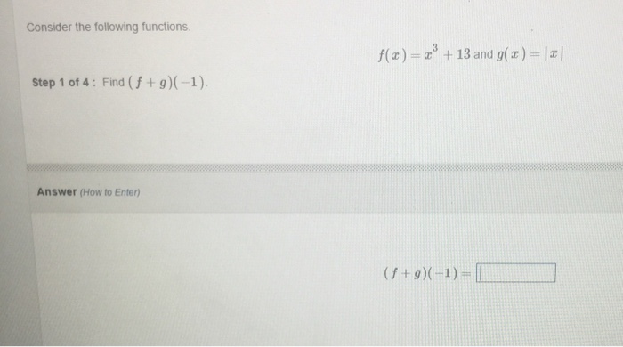 Solved Consider The Following Functions F X X 3 13 And