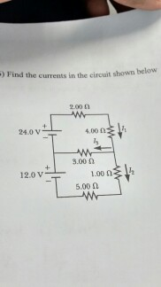 Solved Find the currents in the circuit shown below. | Chegg.com