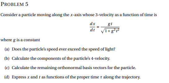 Solved PROBLEM 5 Consider a particle moving along the x-axis | Chegg.com