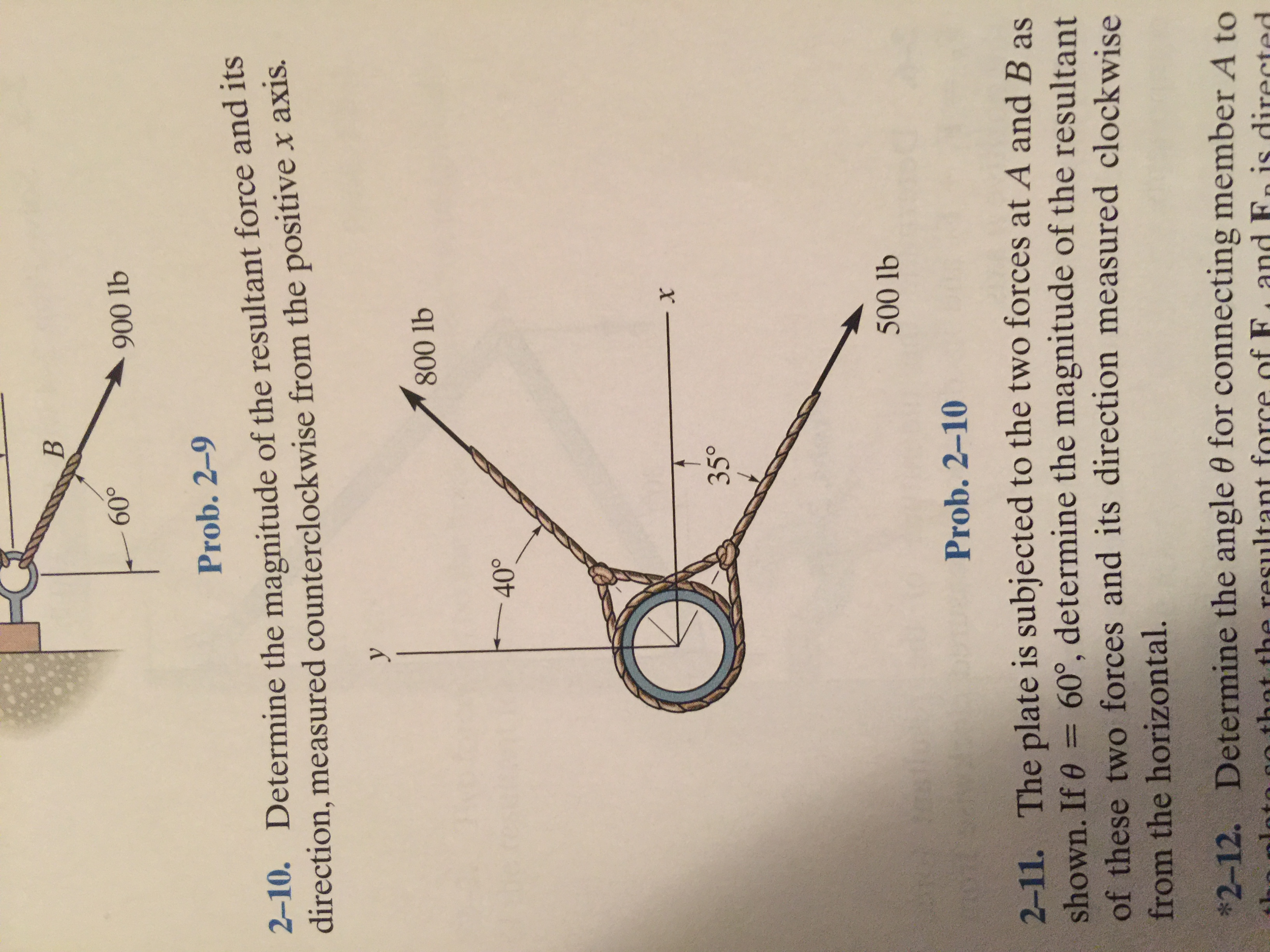 Solved Prob 2 10 Determine The Magnitude Of The Resultant Chegg