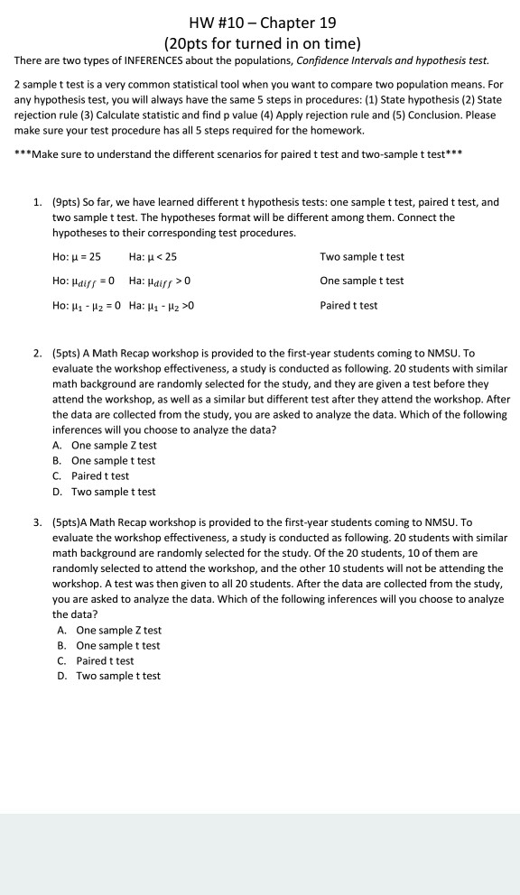 Solved HW #10-Chapter 19 (20pts for turned in on time) There | Chegg.com