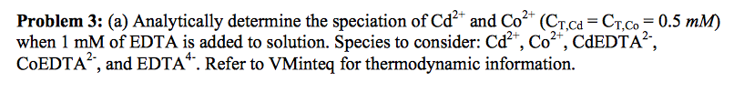 Problem 3: (a) Analytically determine the speciation | Chegg.com