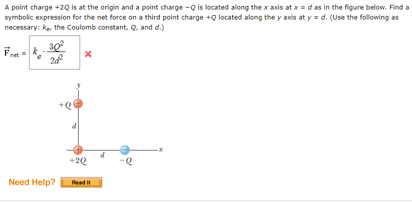 Solved A point charge +2Q is at the origin and a point | Chegg.com Solved A point charge +2Q is at the origin and a point | Chegg.com