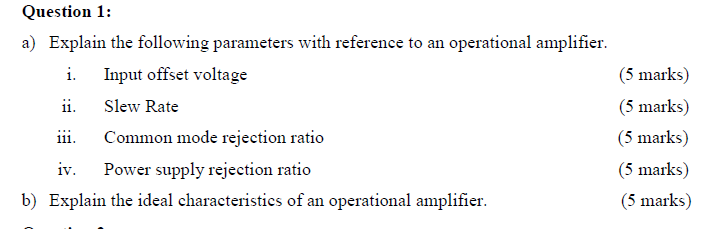 Solved a) Explain the following parameters with reference to | Chegg.com
