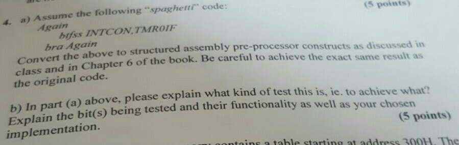 Solved 4. a) Assume the following "spaghetti code: 5 points | Chegg.com