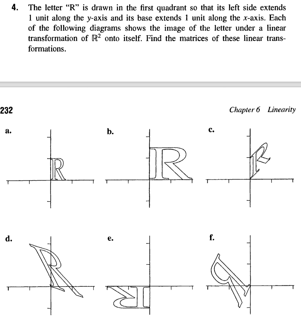 Solved 4· The letter "R" is drawn in the first quadrant so | Chegg.com