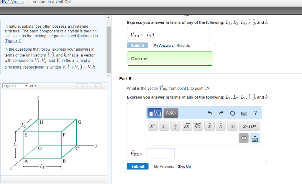 Solved HW-2: VectorsVectors a in Unit Cell Express you | Chegg.com
