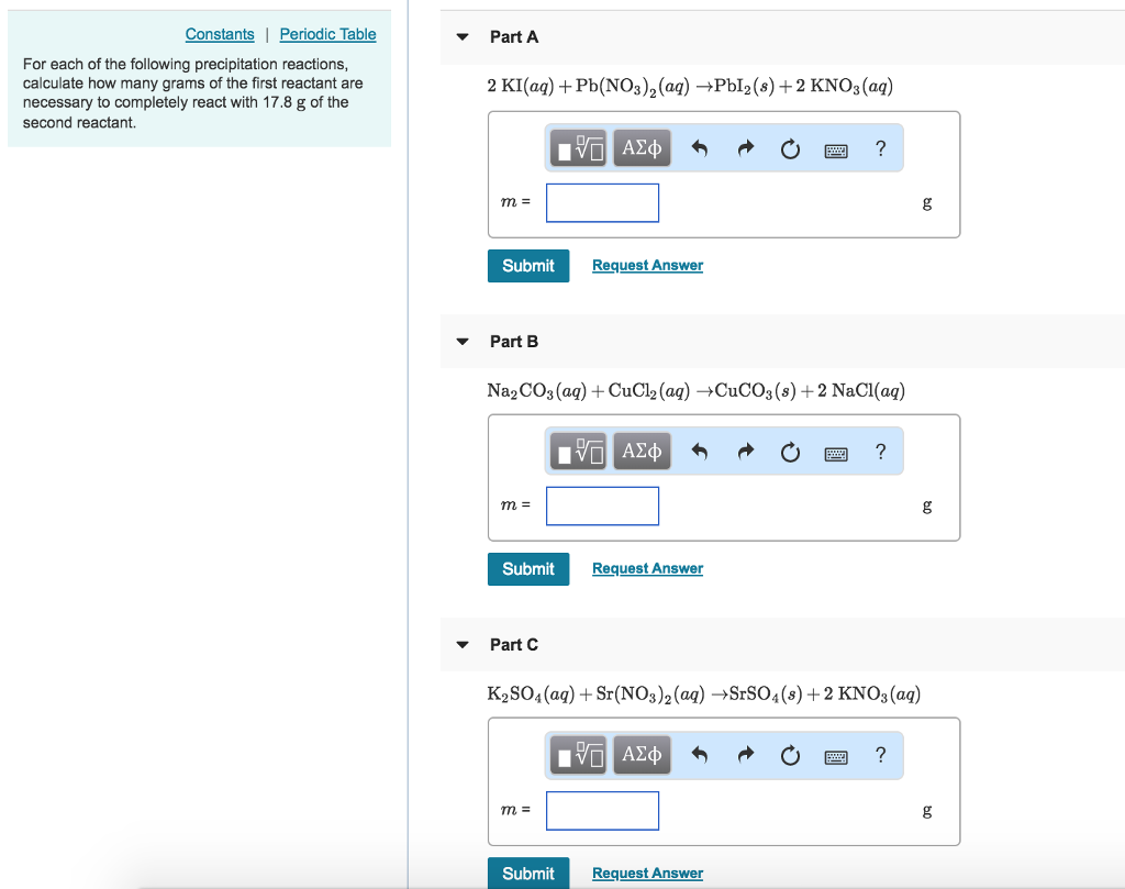 Solved Constants Periodic Table Part A For each of the | Chegg.com