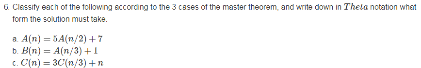 Solved 6. Classify each of the following according to the 3 | Chegg.com