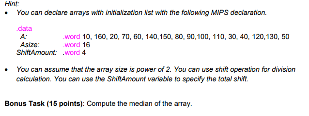 Solved Write a MIPS code that finds the minimum, maximum, | Chegg.com