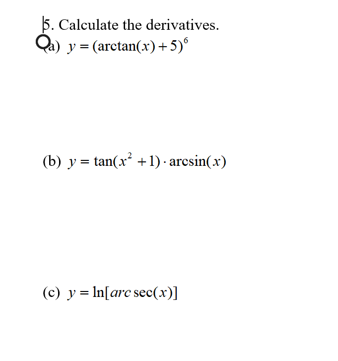 Derivative Of Arctan