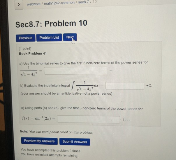 Solved Sec8.7: Problem 3 Previous Problem List Next (1 | Chegg.com