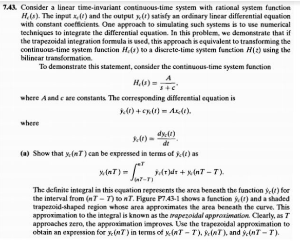 7.43. Consider a linear time-invariant | Chegg.com