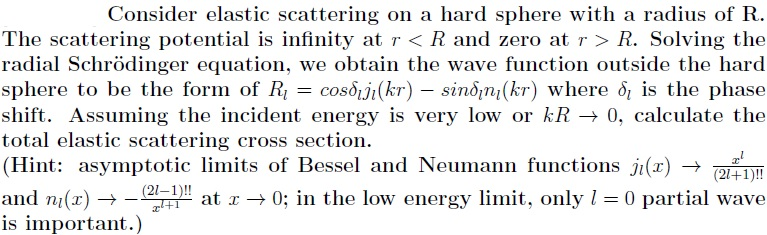 Solved Consider elastic scattering on a hard sphere with a | Chegg.com