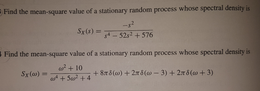 Solved Find the mean-square value of a stationary random | Chegg.com