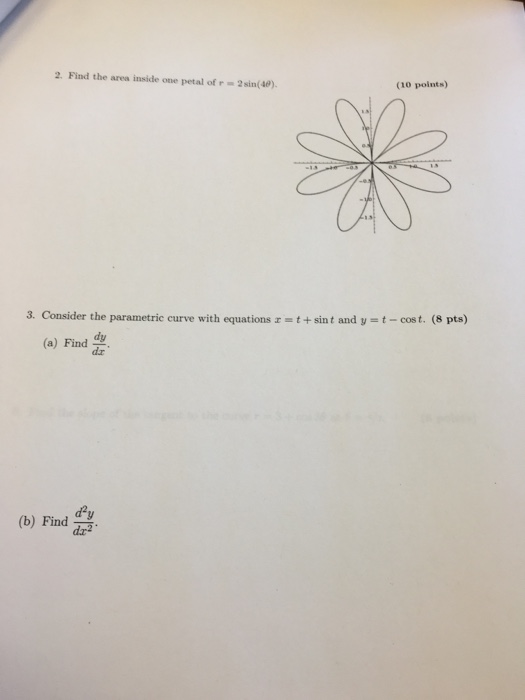 Solved 2. Find the area inside one petal of r 2sin(40) (10 | Chegg.com
