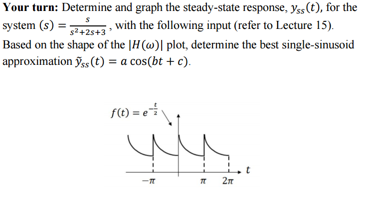 Solved Determine and graph the steady-state response, y_ss | Chegg.com