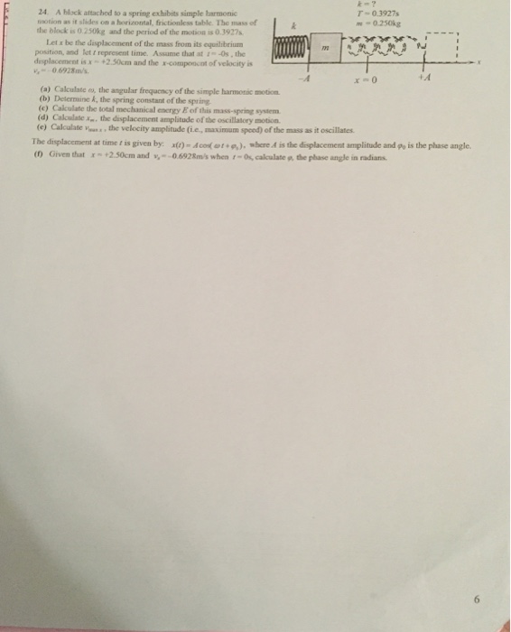 Solved Calculate the omega, the angular frequency of the | Chegg.com
