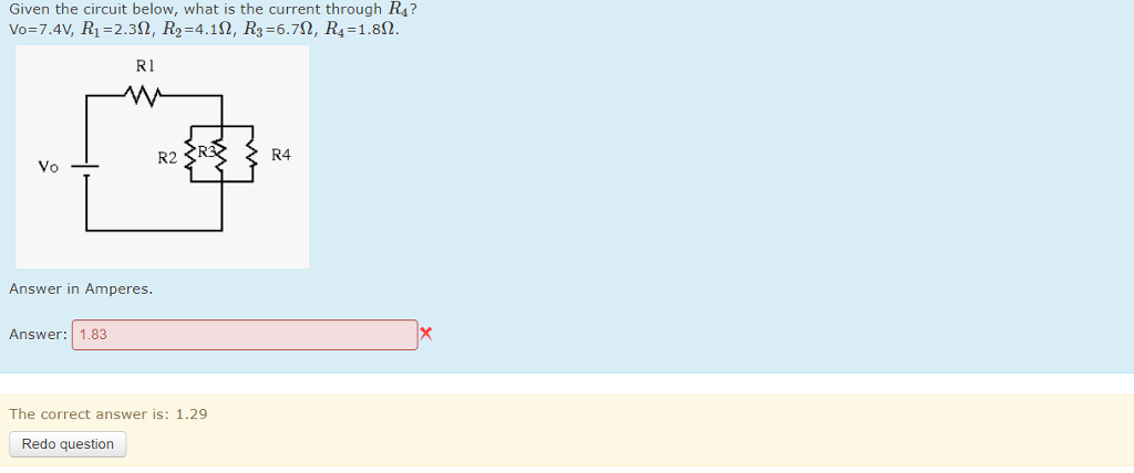 Solved Given the circuit below, what is the current through | Chegg.com