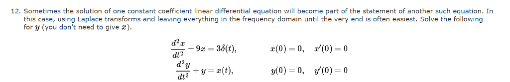 Solved 12. Sometimes the solution of one constant | Chegg.com