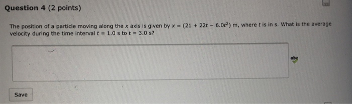 Solved The position of a particle moving along the x axis Is | Chegg.com