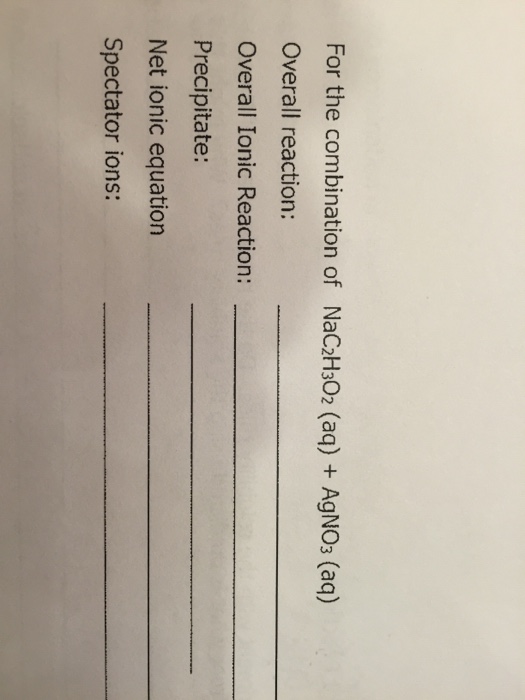 Solved For the combination of Overall reaction: Overall | Chegg.com