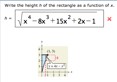 Solved Write the height h of the rectangle as a function of | Chegg.com