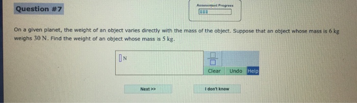 Solved On A Given Planet The Weight Of An Object Varies