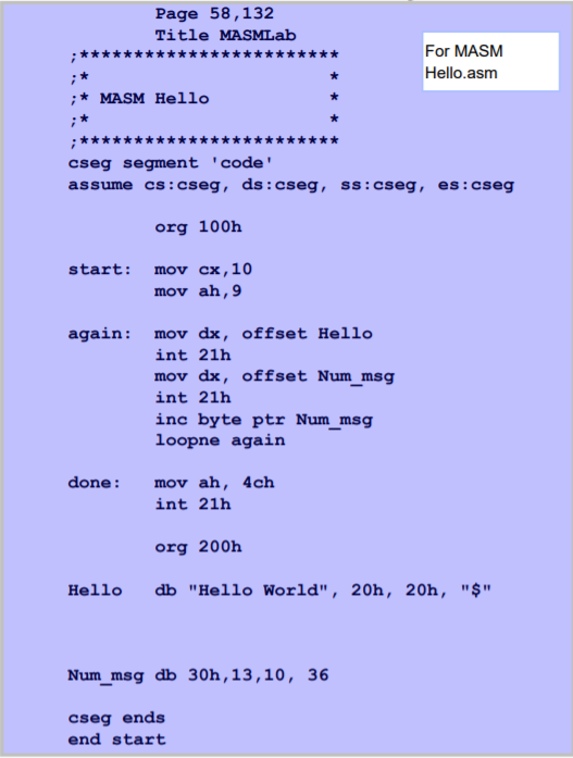 Solved Using the below MASM assembly code as a base, build | Chegg.com