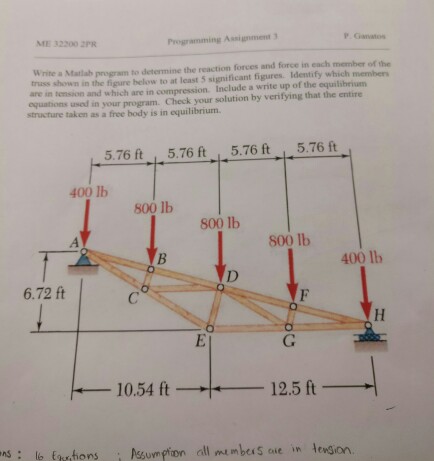 Programming Assignment ME 32200 2PR write a Matlab | Chegg.com