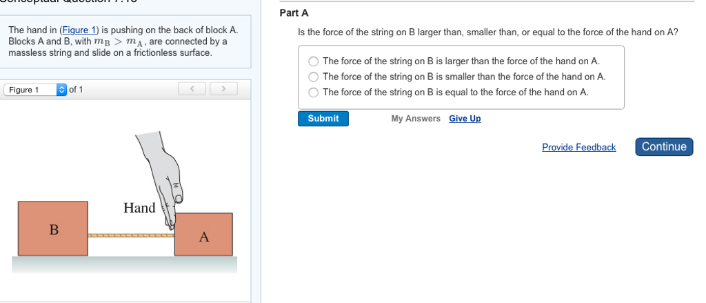 Solved The hand in (Figure 1) is pushing on the back of | Chegg.com