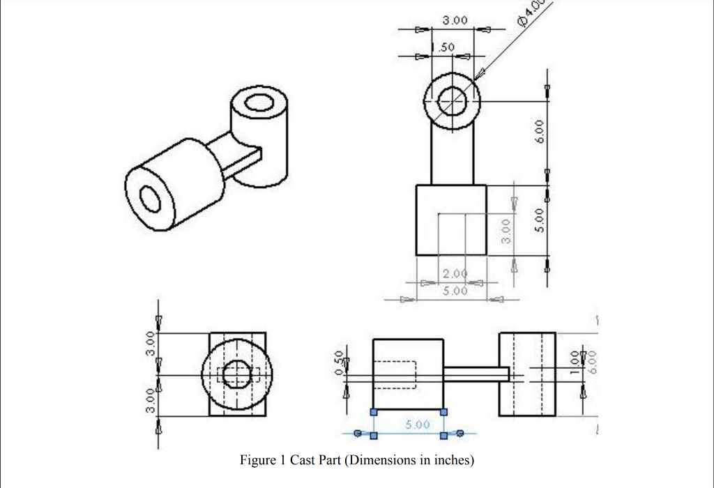 Solved 1. A part given in figure 1 is to be made by casting. | Chegg.com
