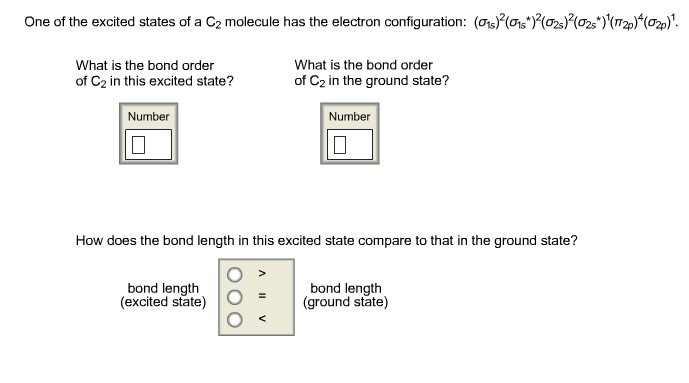 Solved One of the excited states of a C2 molecule has the | Chegg.com
