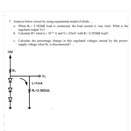 Solved Analyze below circuit by using exponential model of | Chegg.com