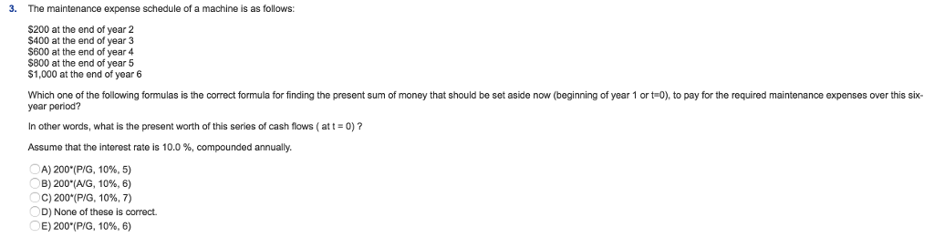 Solved The maintenance expense schedule of a machine is as | Chegg.com