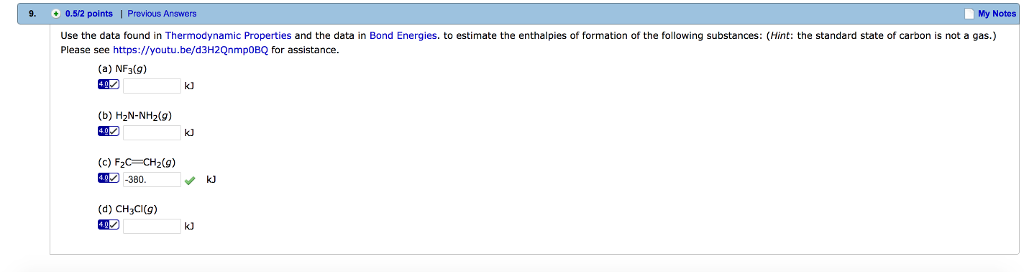 Solved Use The Data Found In Thermodynamic Properties And
