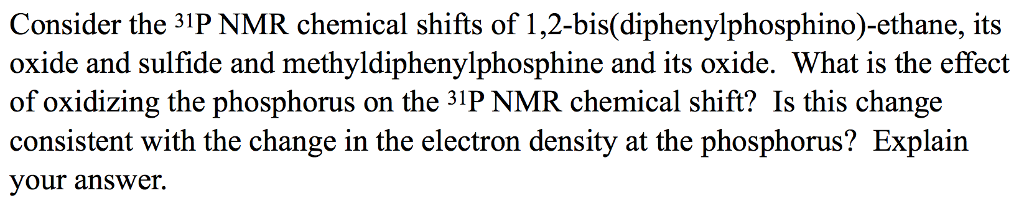 Solved Consider the 31P NMR chemical shifts of | Chegg.com