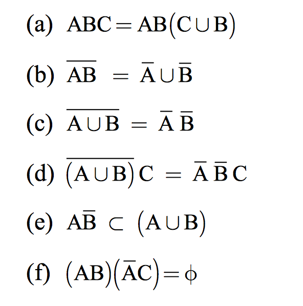 Solved Let A, B and C be arbitrary events. Determine which | Chegg.com
