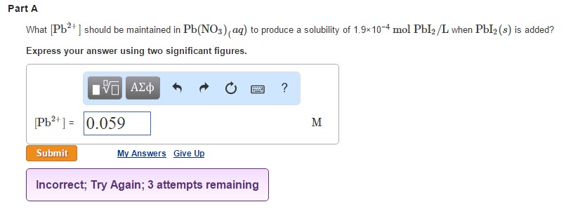 Solved What [Pb2+] should be maintained in Pb(NO3)(aq) to | Chegg.com