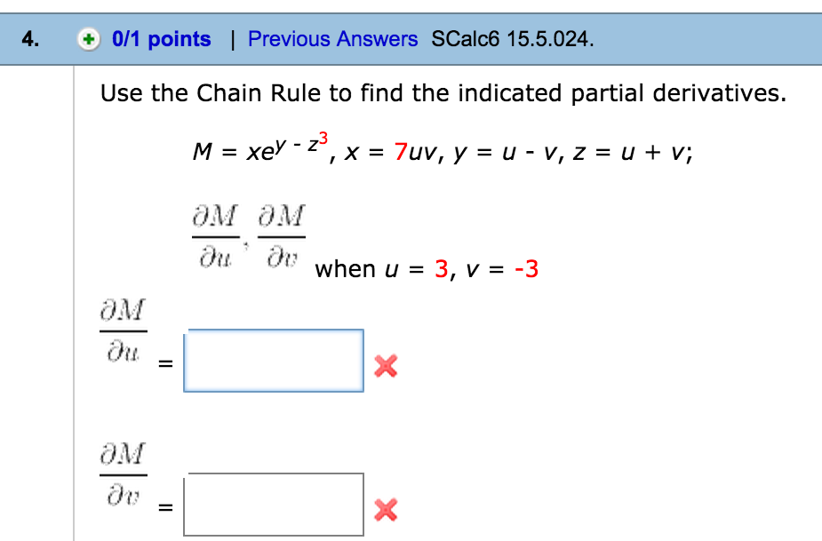 Solved Use the Chain Rule to find the indicated partial | Chegg.com