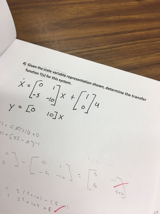 Solved Given the state variable representation shown, | Chegg.com