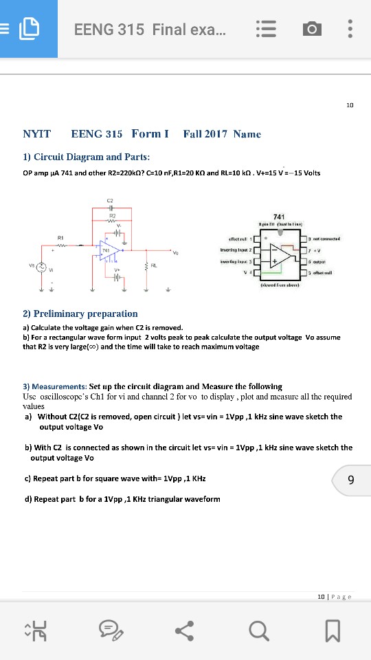 EENG 315 Final exa NYIT EENG 315 Form J Fall 2017 | Chegg.com