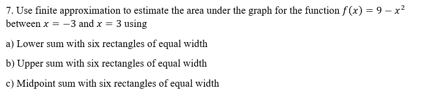 Solved Use finite approximation to estimate the area under | Chegg.com Solved Use finite approximation to estimate the area under | Chegg.com