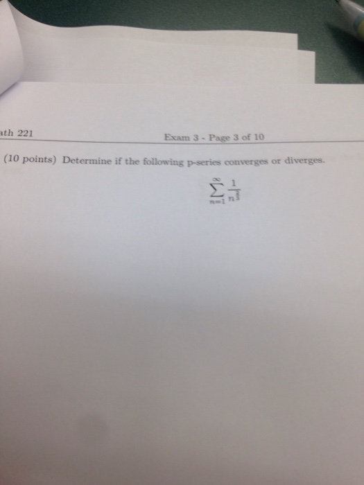 Solved Determine if the following P-series converges or | Chegg.com