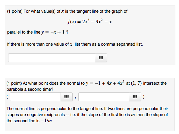 Solved For what value(s) of x is the tangent line of the | Chegg.com