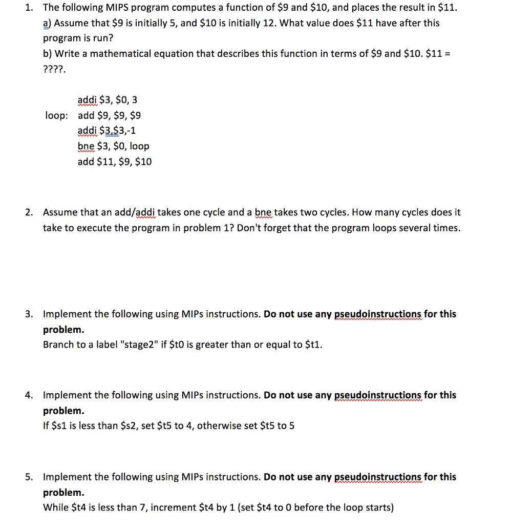 Solved The following MIPS program computes a function of $9 | Chegg.com