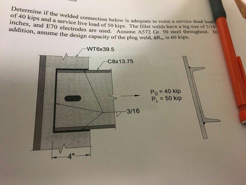 Solved Determine if the of 40 kips and a service live load | Chegg.com