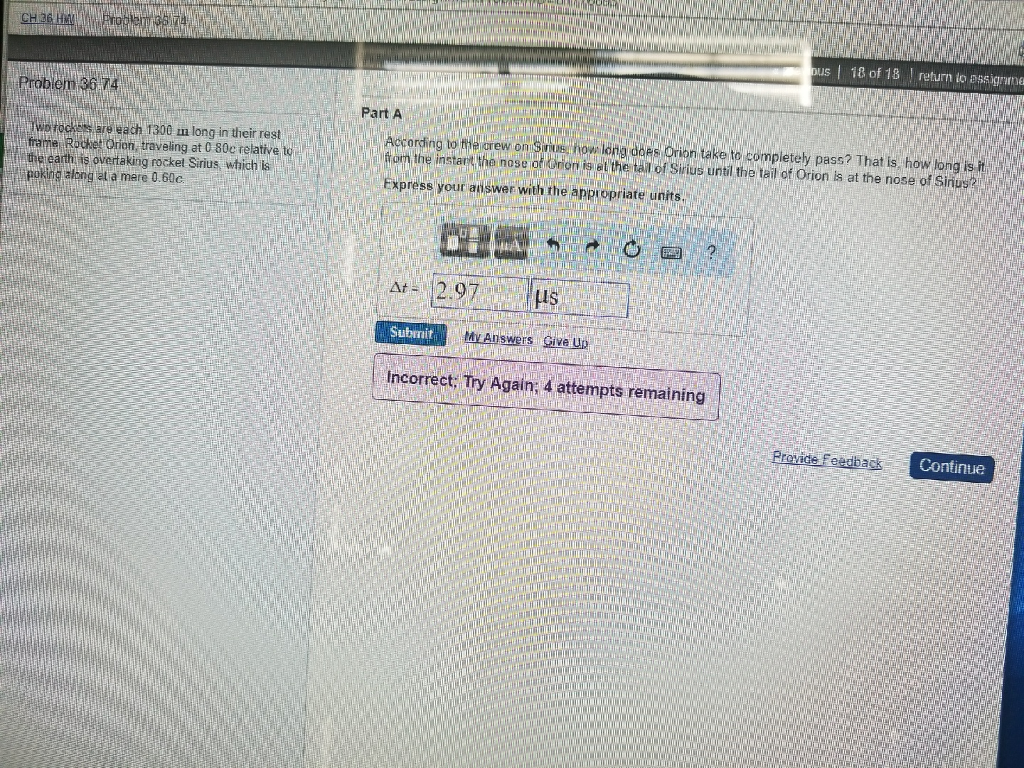 Solved Problem 36.74 Two rockets are each frame Rocket | Chegg.com