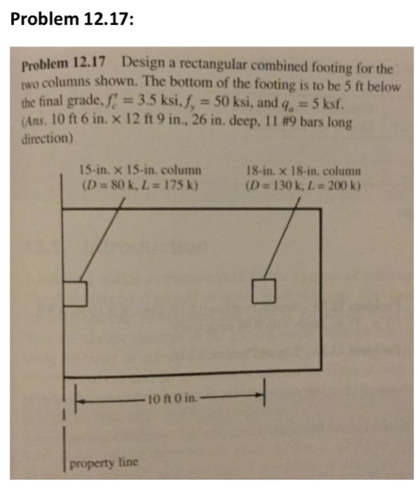 Design a rectangular combined footing for the two | Chegg.com